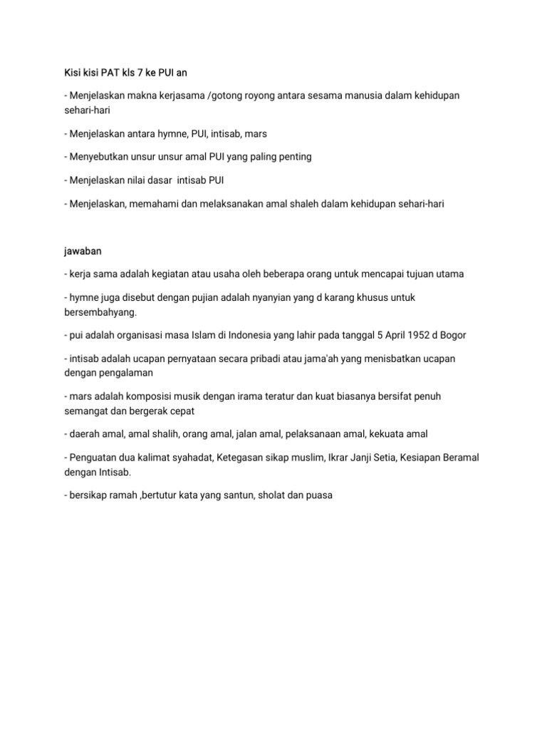 Kisi Kisi PAT K-WPS Office | PDF