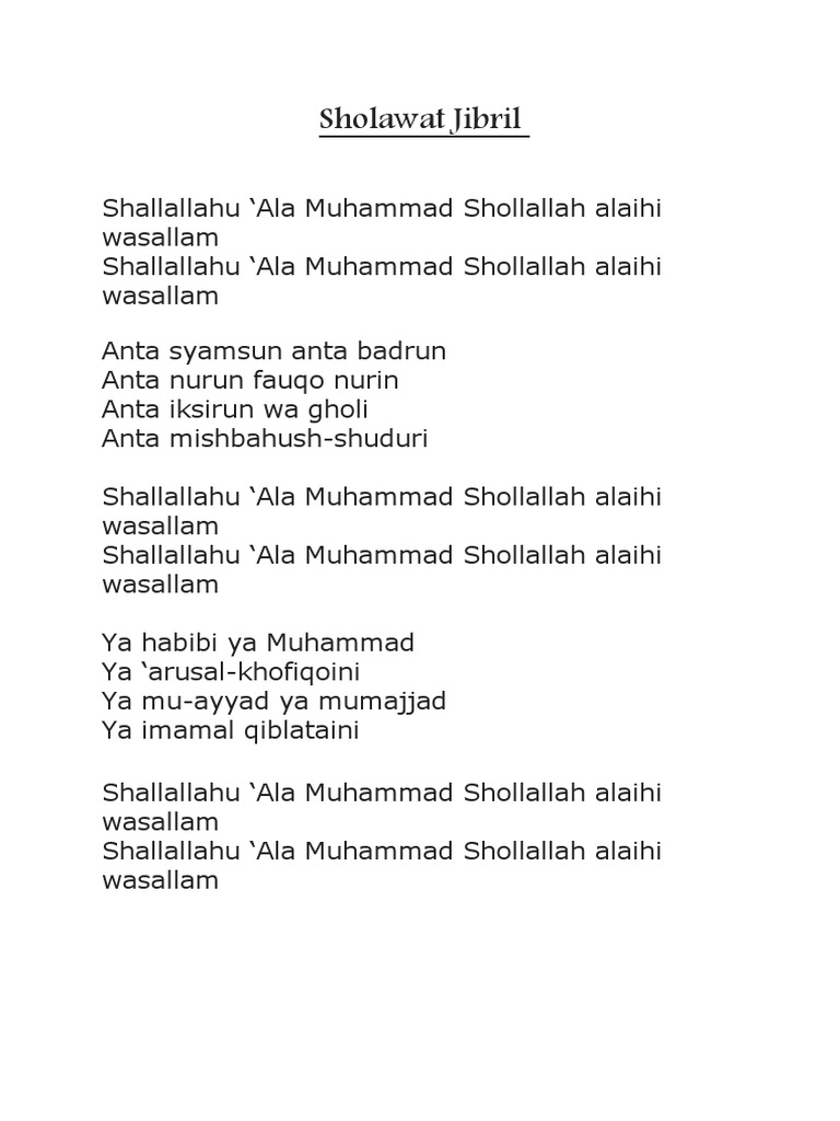 Sholawat Jibril | PDF
