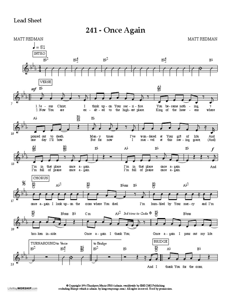 241 - Once Again: Lead Sheet | PDF