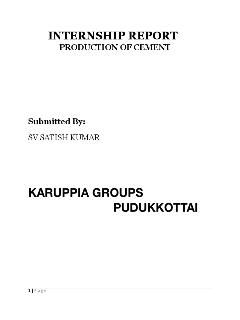 Internship Report Production of Cement | PDF | Concrete | Drilling