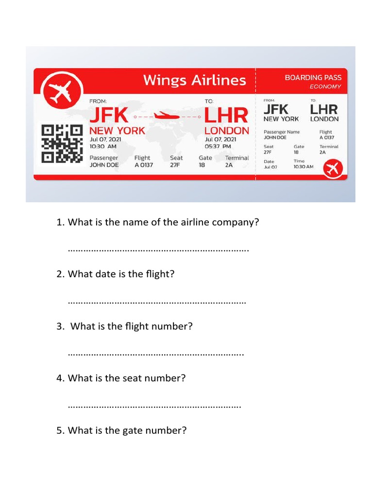 Boarding Pass Exercise | PDF
