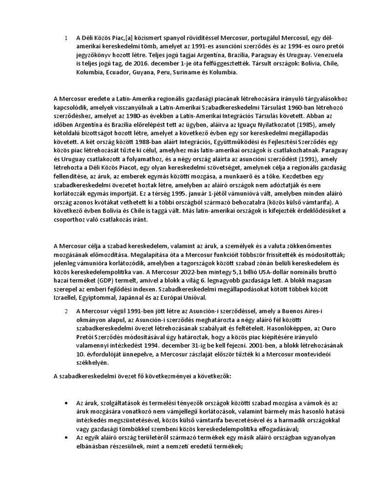 A Déli Közös Piac | PDF