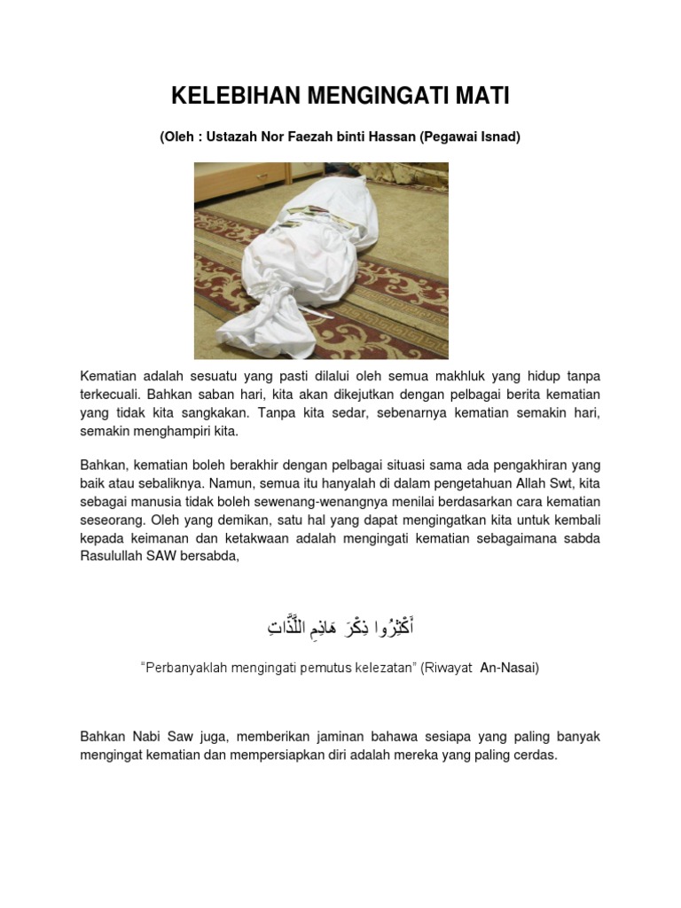 Kelebihan Mengingati Mati | PDF