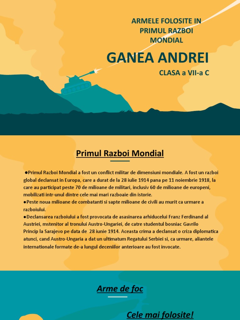 Armele Din Primul Razboi Mondial | PDF