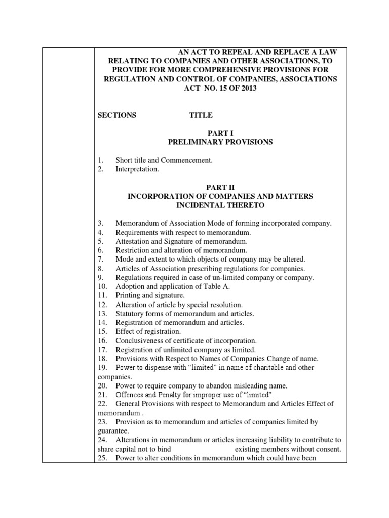 Companies Act No.15 of 2013 | PDF | Liquidation | Guarantee