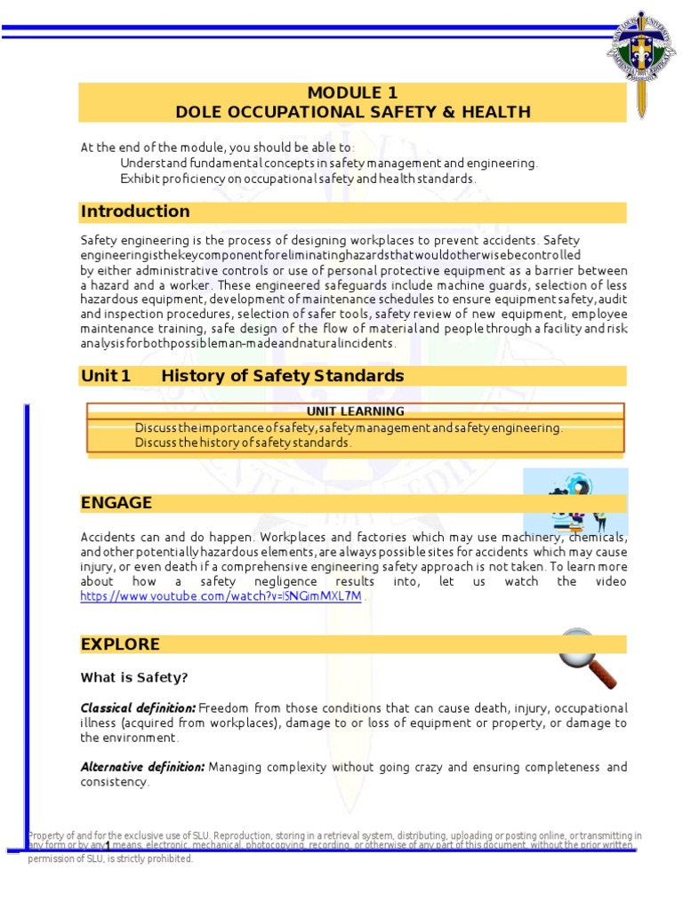 Module 1 | PDF | Occupational Safety And Health | Safety