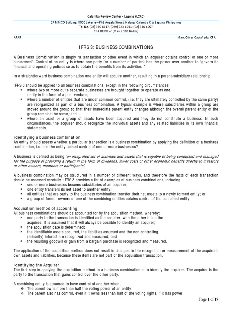 Business Combination | PDF