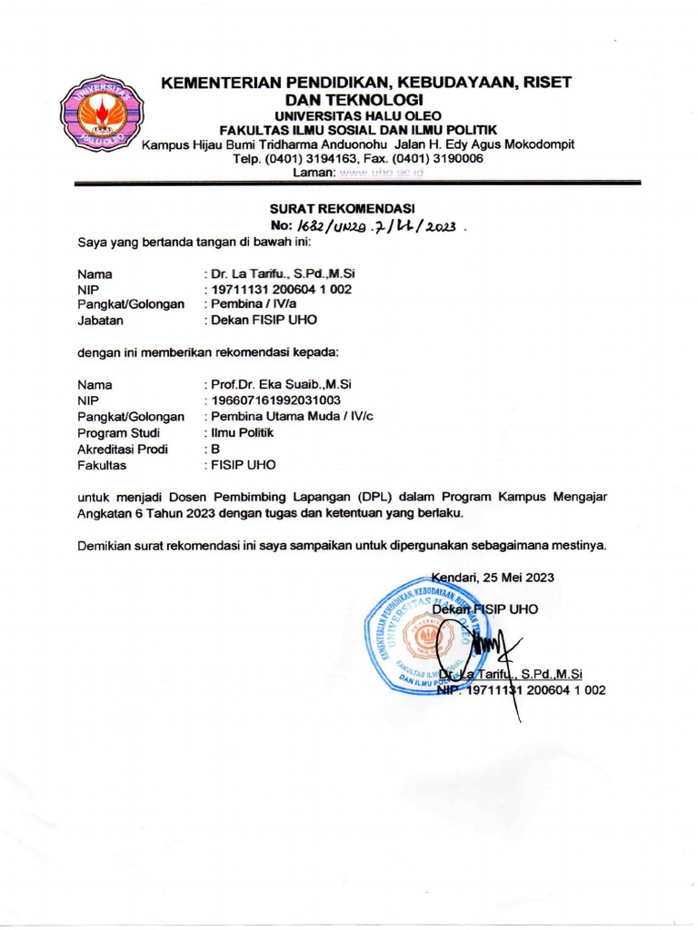 Surat Rekomendasi | PDF