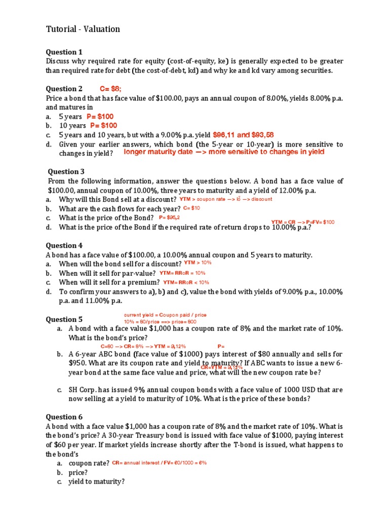 Tutorial - Valuation | PDF