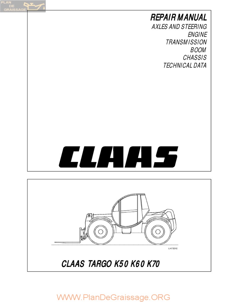 CLAAS Targo K50/K60 Repair Manual | PDF
