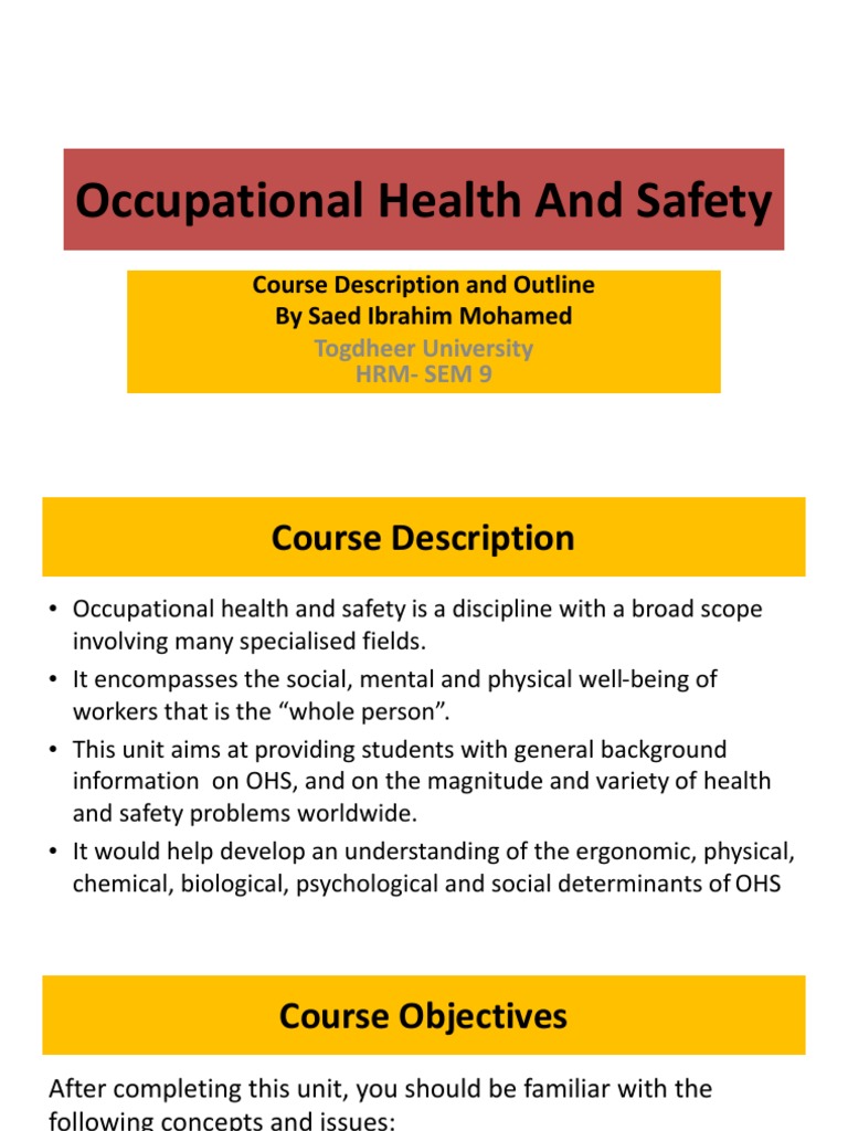 Chap-1 Intro. To OHS | PDF | Occupational Safety And Health | Labor ...
