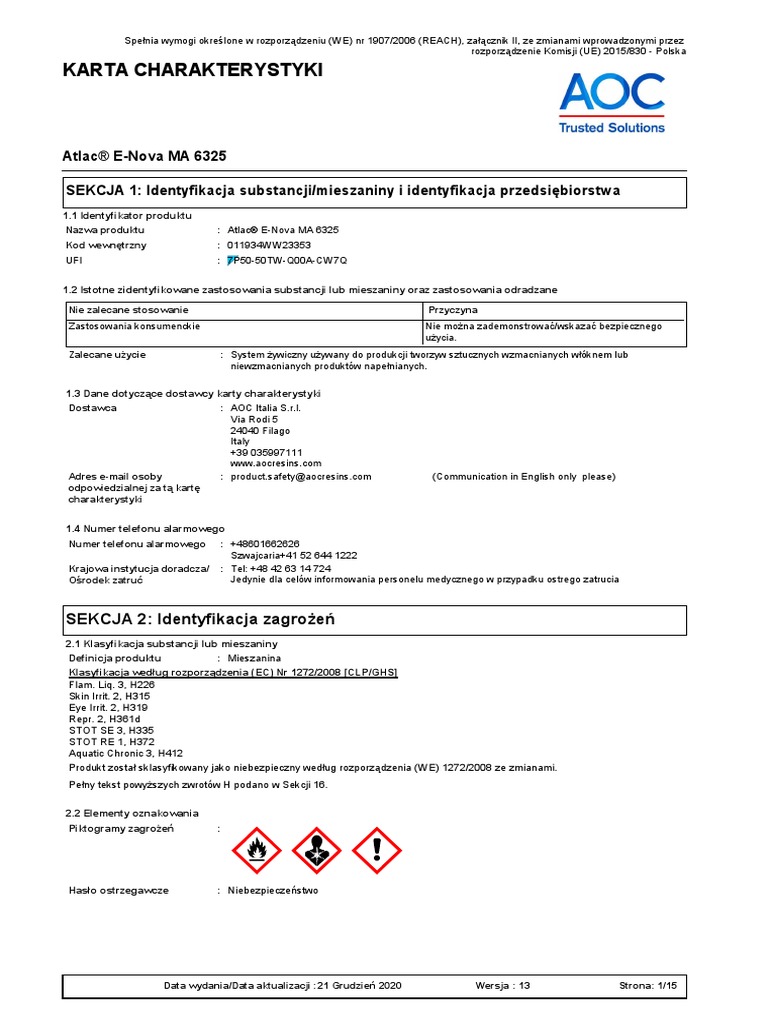 Atlac E-Nova Ma 6235 MSDS | PDF