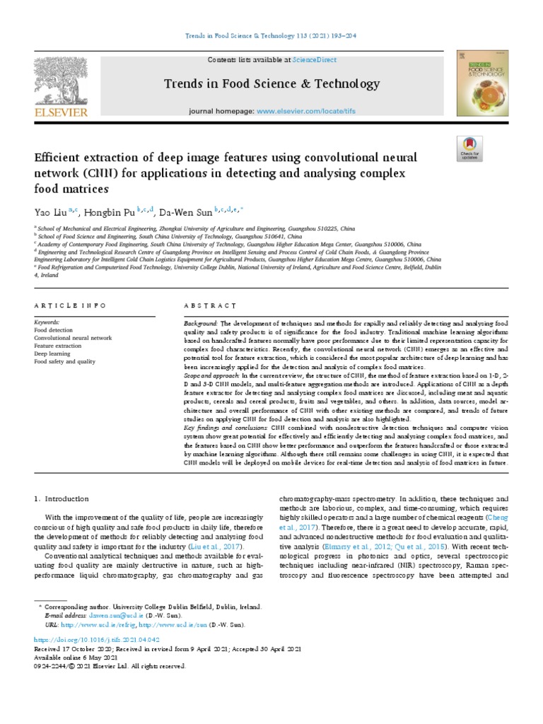CNN for Food Quality Detection | PDF