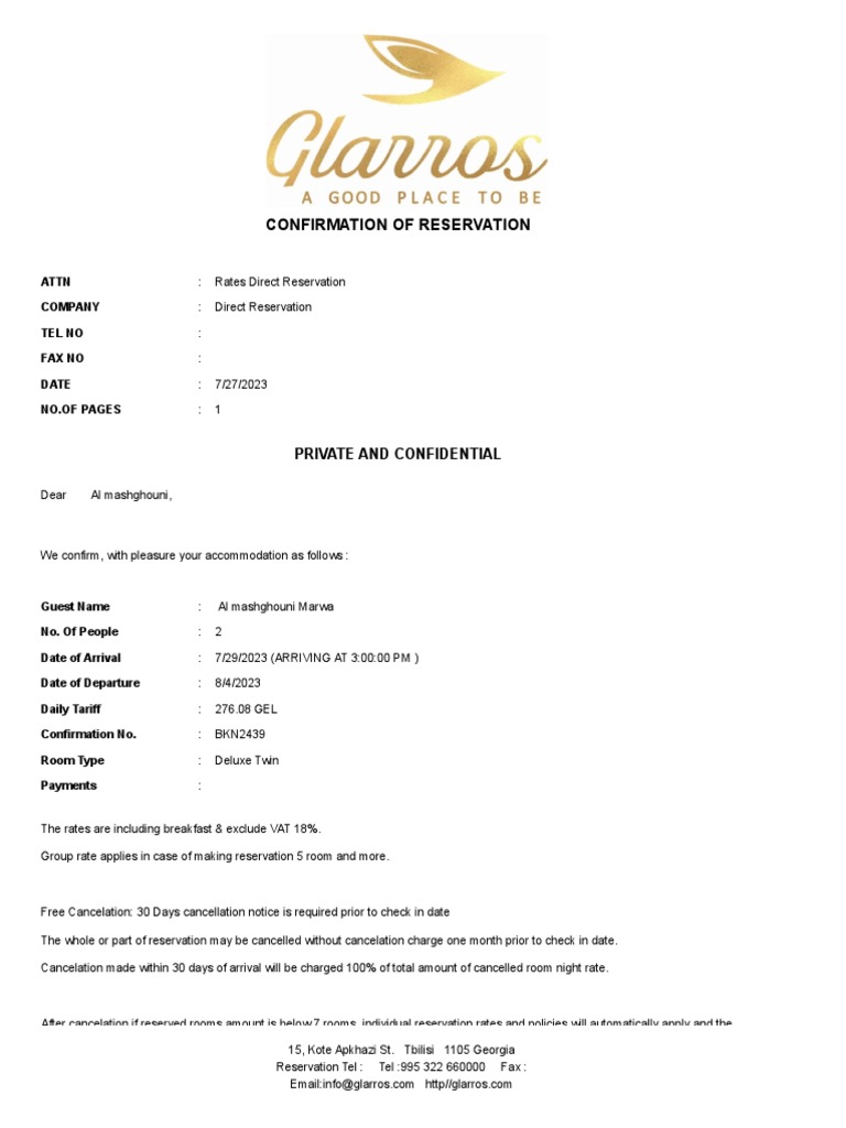 Confirmation Letter | PDF