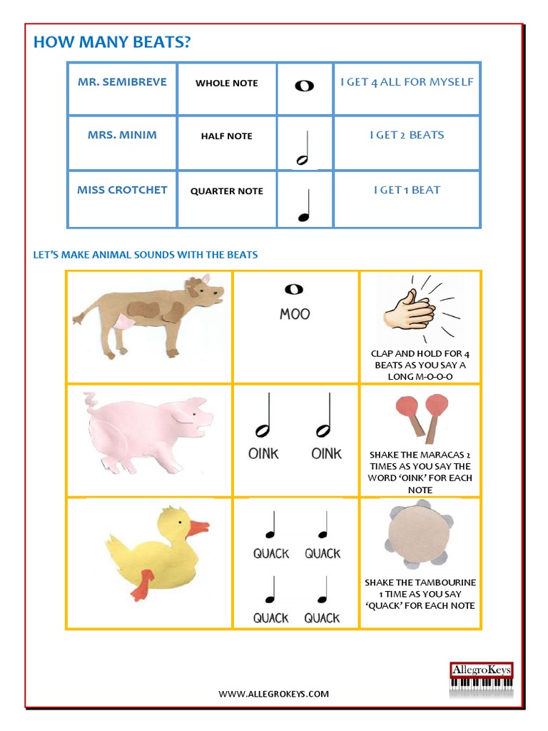 How Many Beats Animal Sounds | PDF