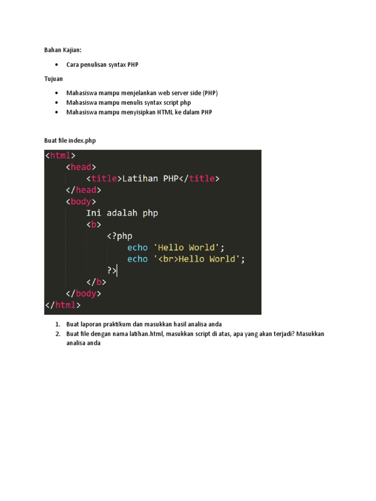 Praktikum Syntax PHP | PDF