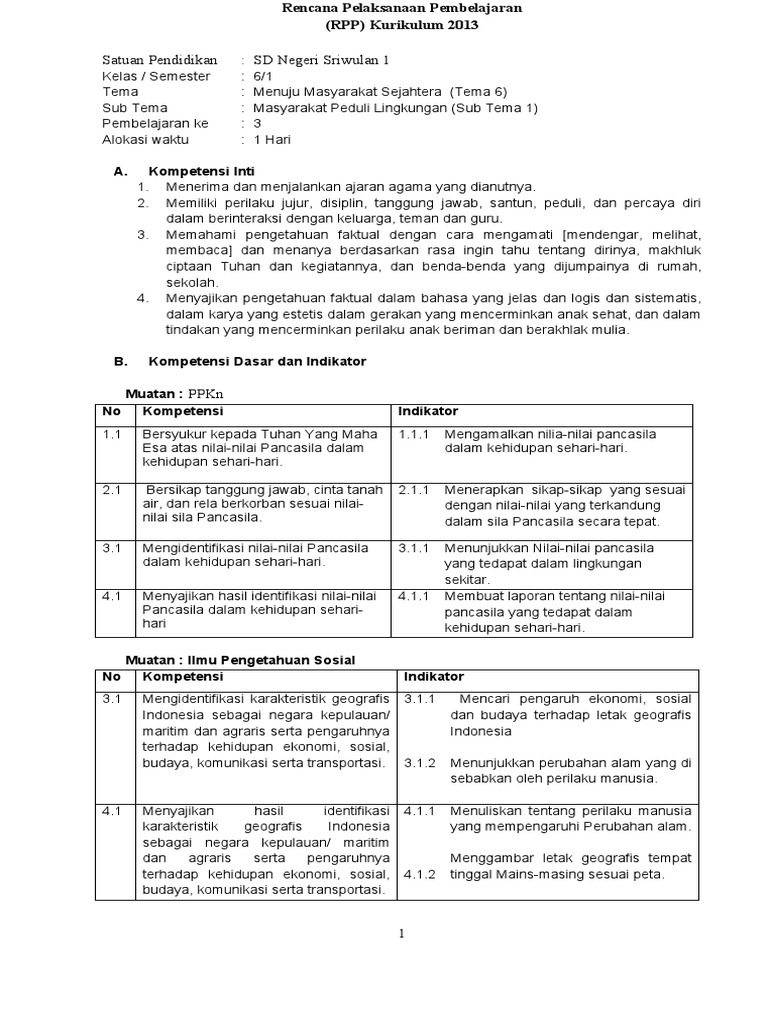 Tema 6 Sub Tema 1 Pembelajaran 3 Pdf