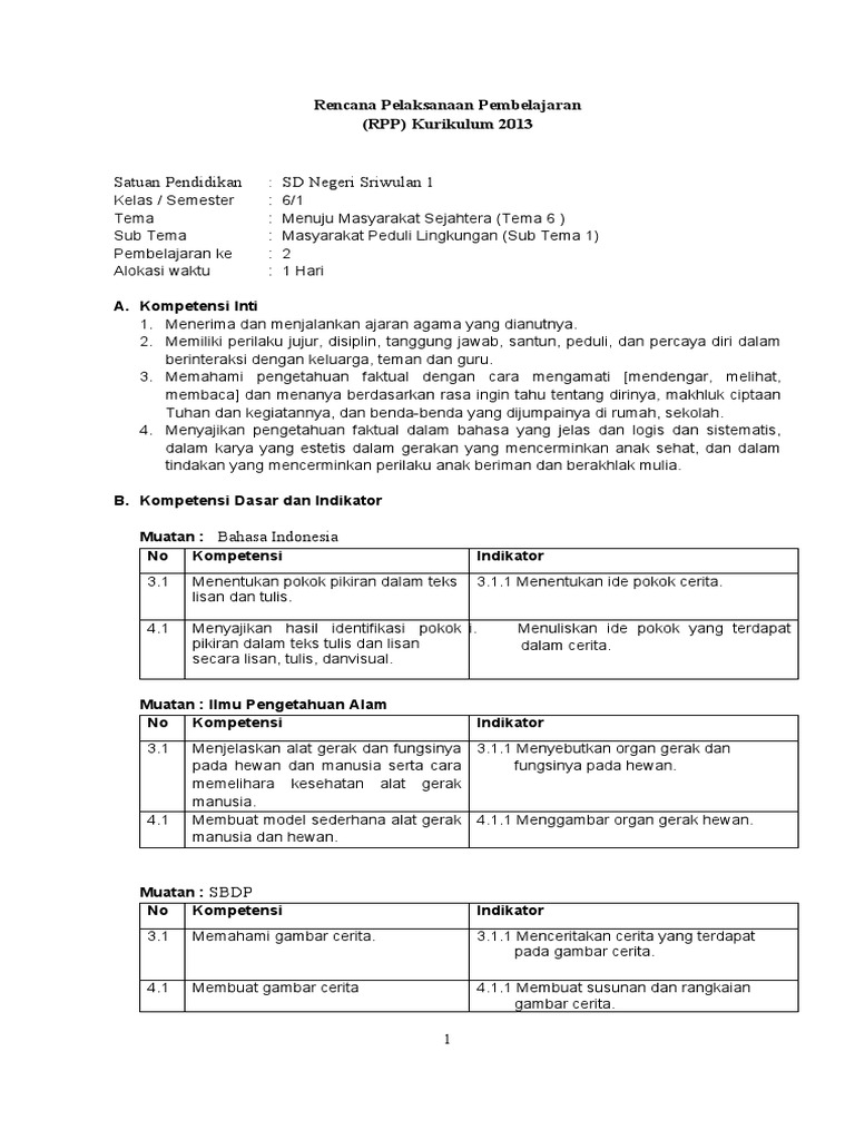 Tema 6. Sub Tema 1. Pembelajaran 2 | PDF