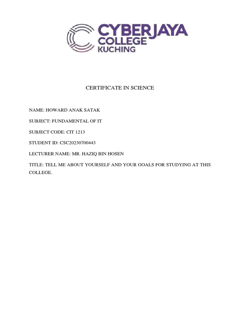 Howard Word CIT 1213 CSC | PDF | Sports & Recreation