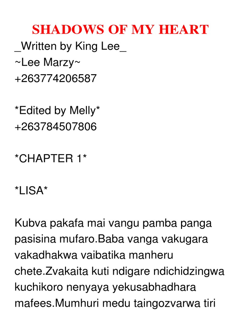 Shadows of My Heart: Chapter 1 | PDF