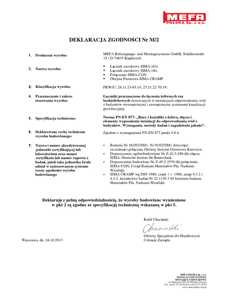 1 - 1 - Declaration of Conformity | PDF