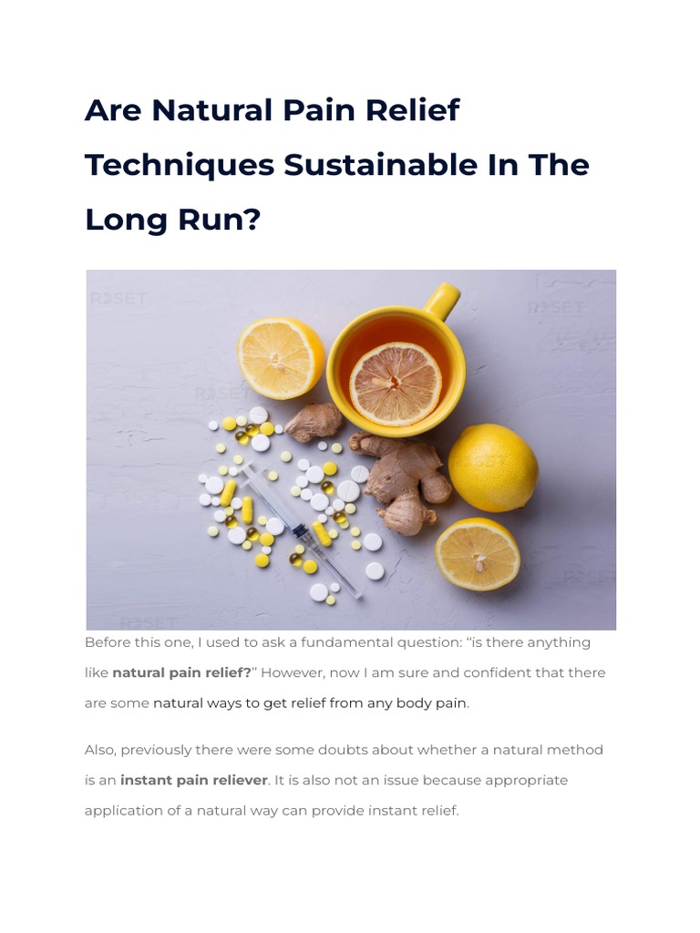 Sustainable Natural Pain Relief Techniques | PDF | Pain Management | Pain