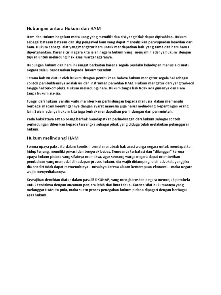 Hubungan Antara Hukum Dan HAM | PDF