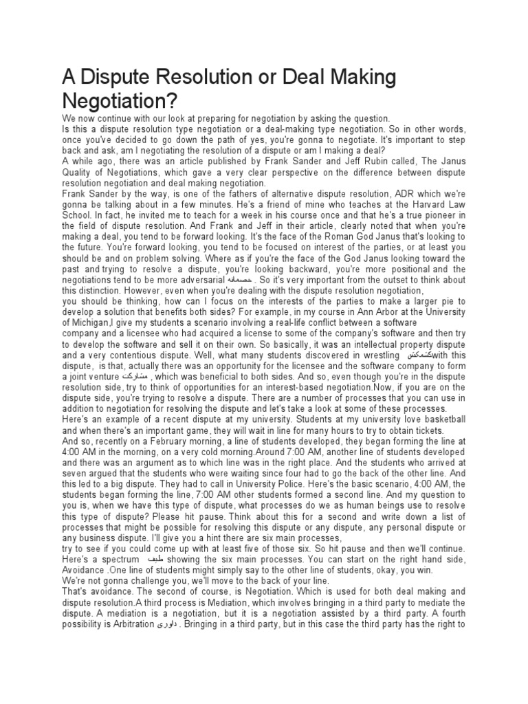 A Position Based or Interest Based Negotiation | PDF A Position Based or Interest Based Negotiation | PDF