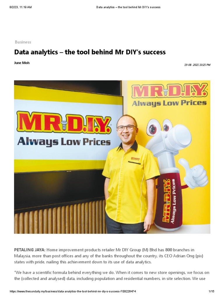 Mr DIY's Success Through Data Analytics | PDF | Business