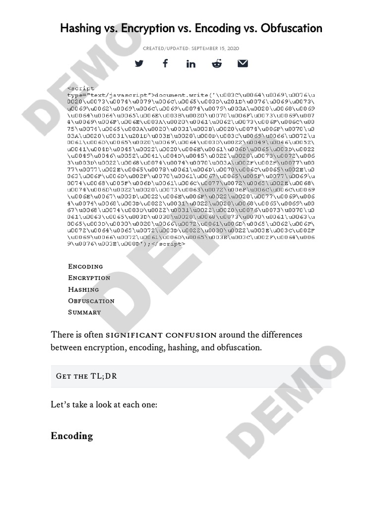 Encrypt vs Encode | PDF