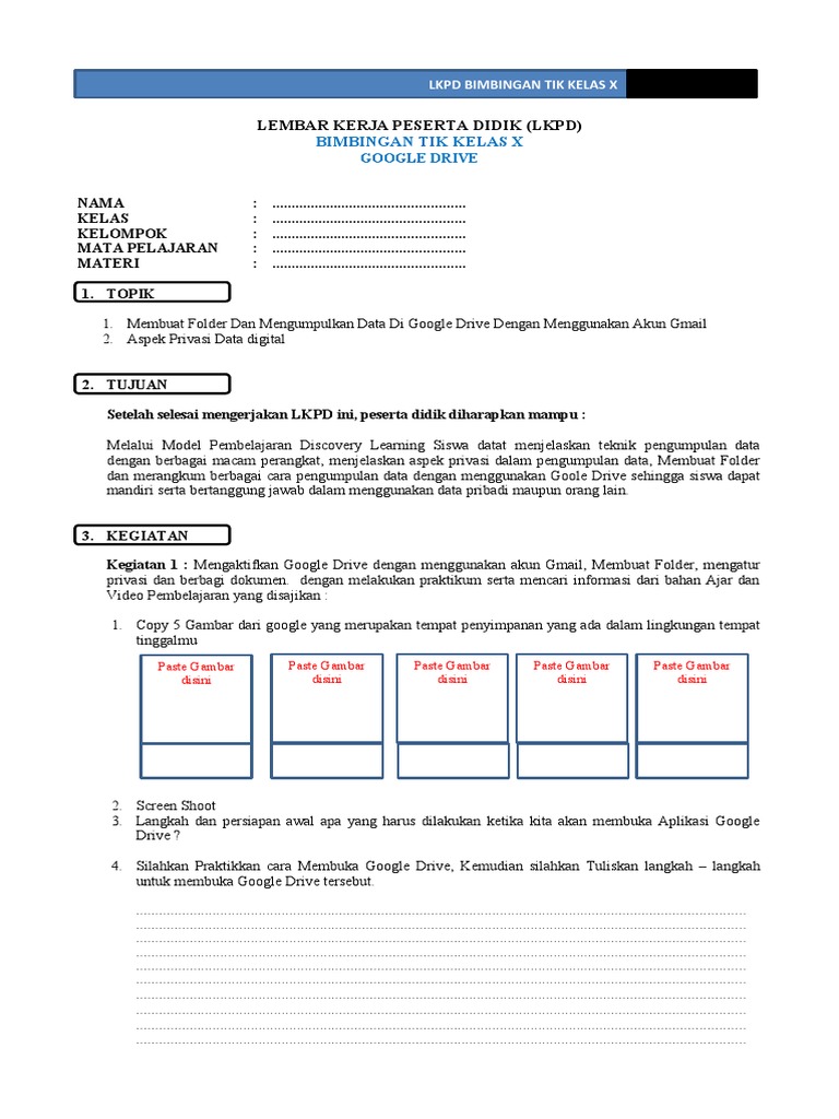 Lembar Kerja Peserta Didik (LKPD) (Informatika) | PDF