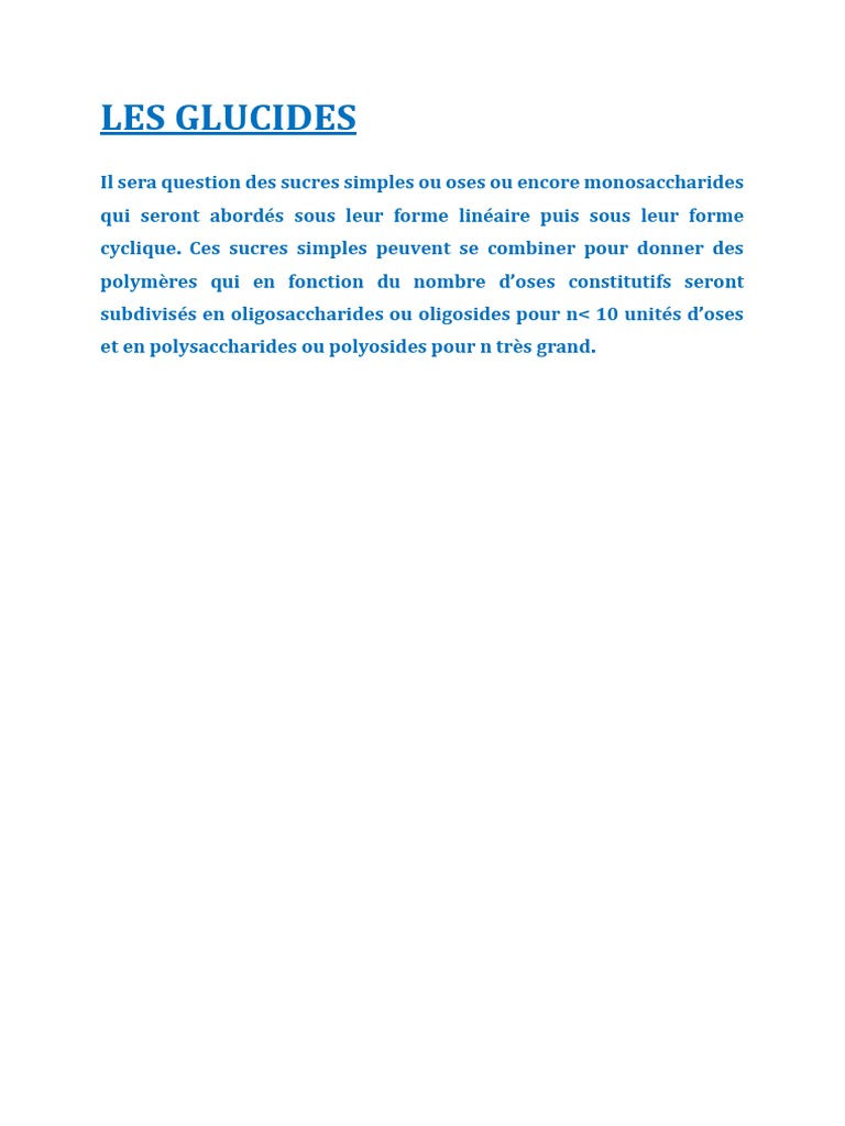 Comprendre les glucides et leurs structures | PDF | Glucide | Molécules