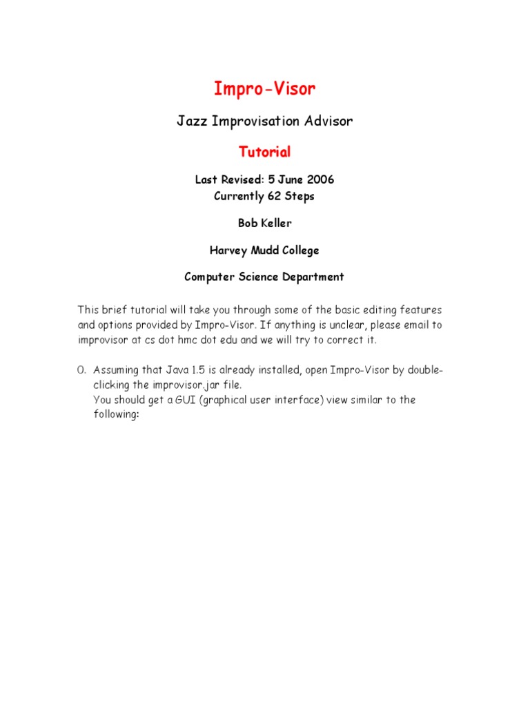 Tutorial Improvisor | PDF | Menu (Computing) | Software