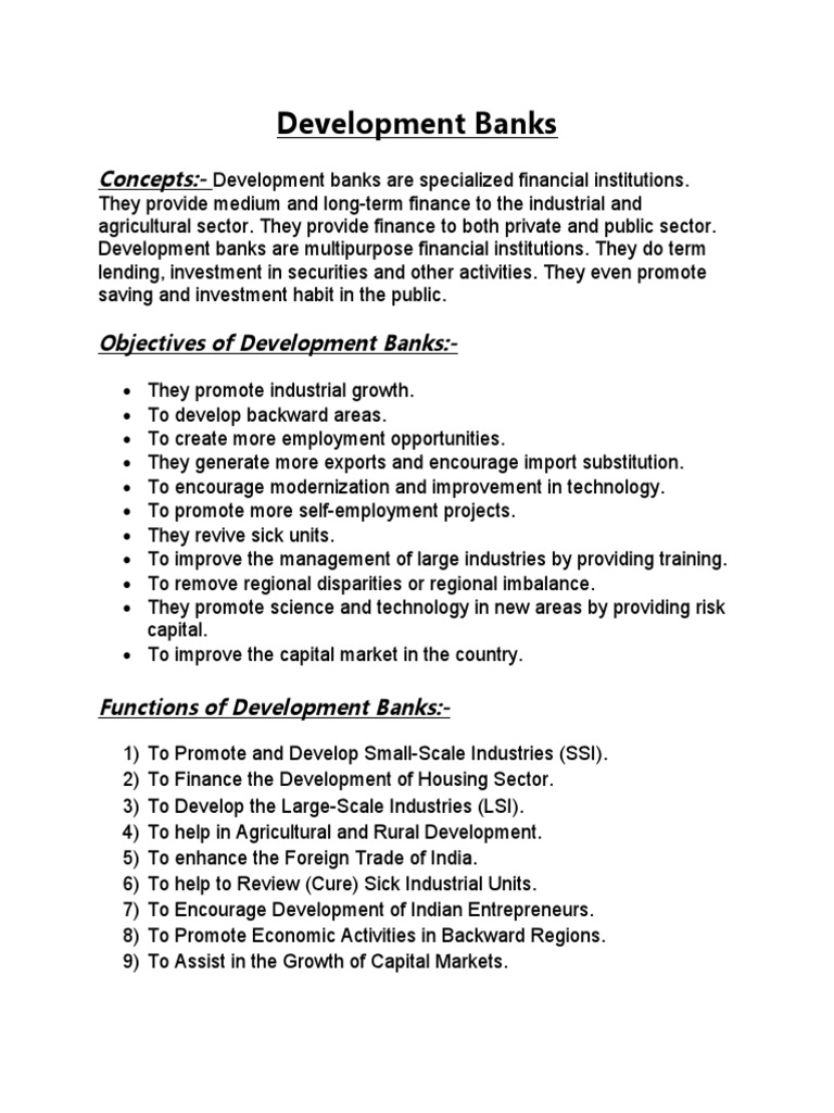 Development Banks | PDF