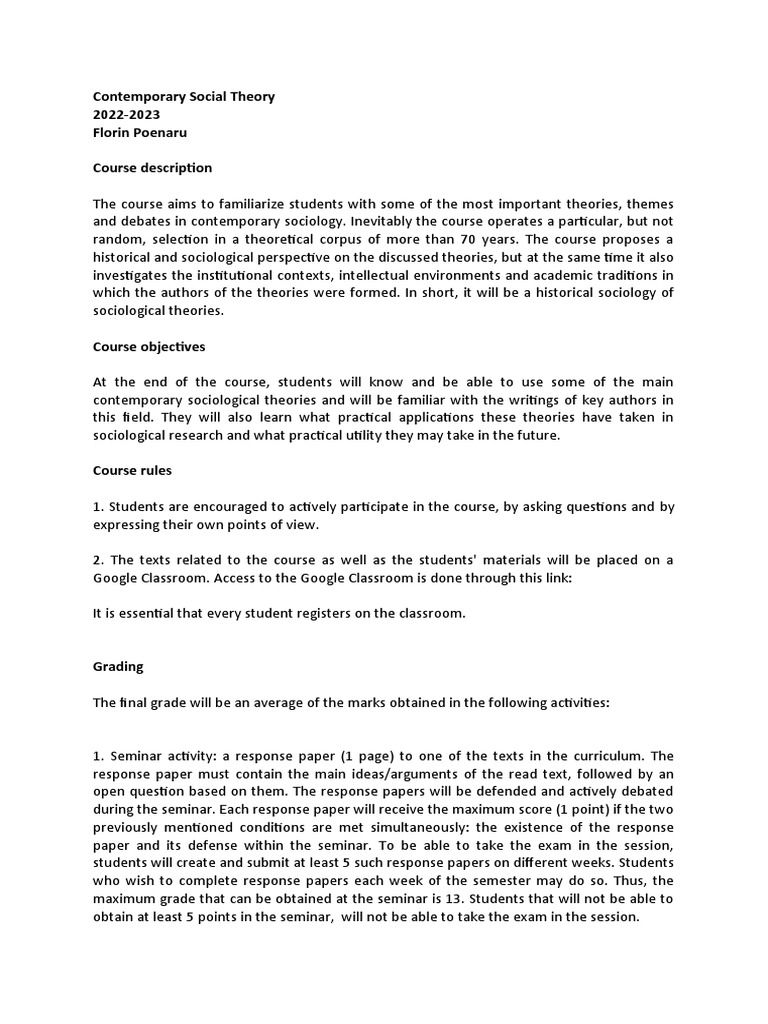 Overview of Contemporary Social Theory | PDF | Social Science | Art