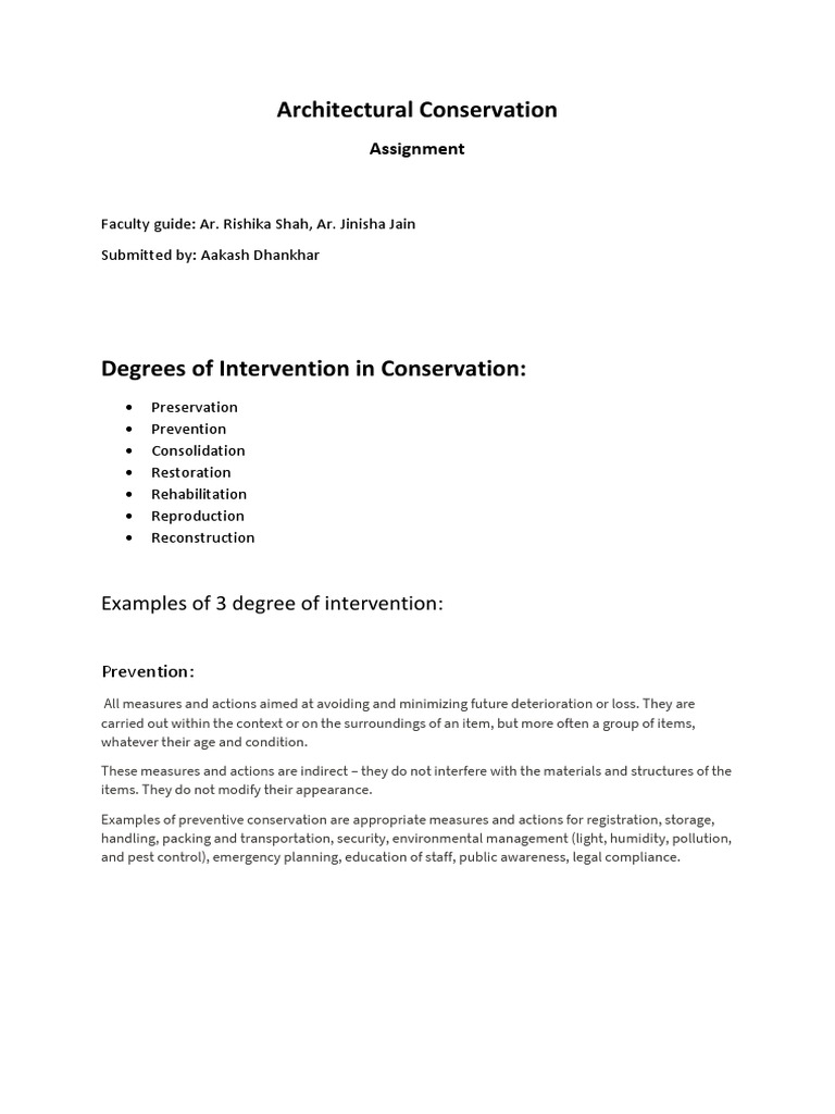 Degrees of Intervention in Architectural Conservation | PDF