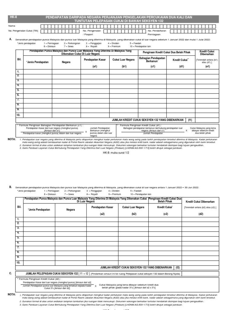 HK 8 Pelepasan Cukai Seksyen 132 | PDF