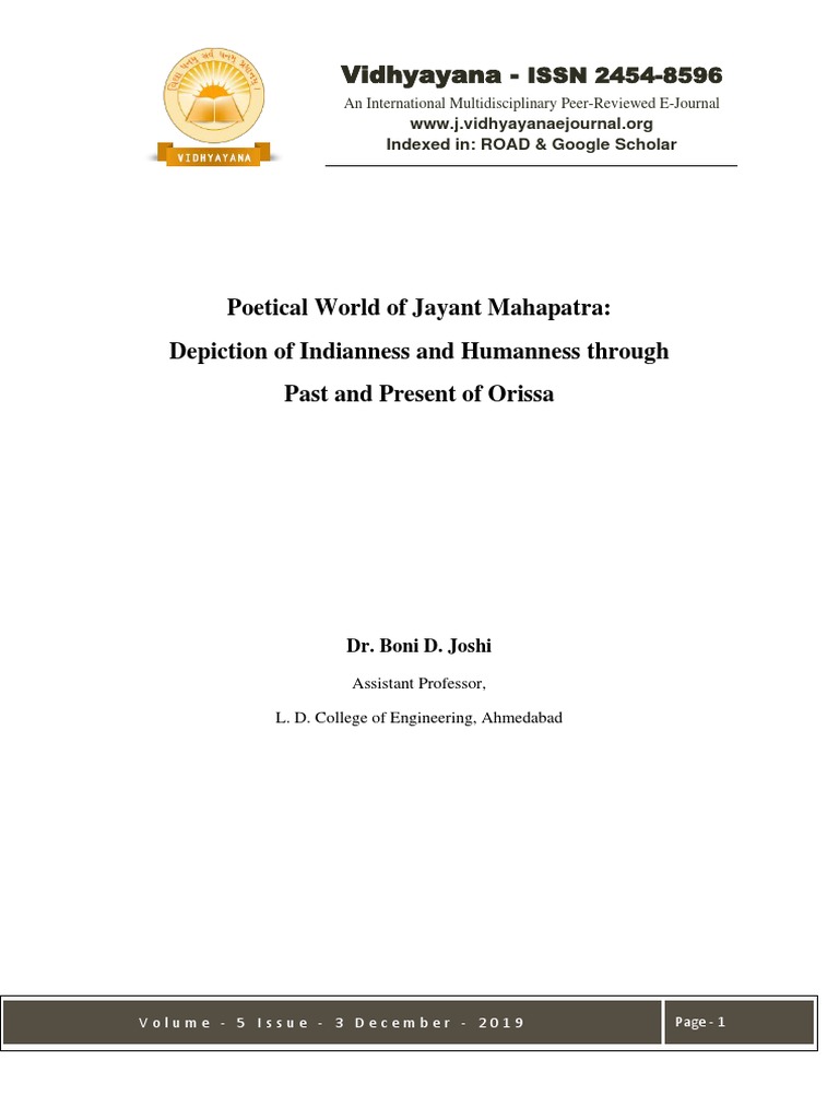Jayant Mahapatra's Poetry: Indianness & Humanity | PDF | Poetry
