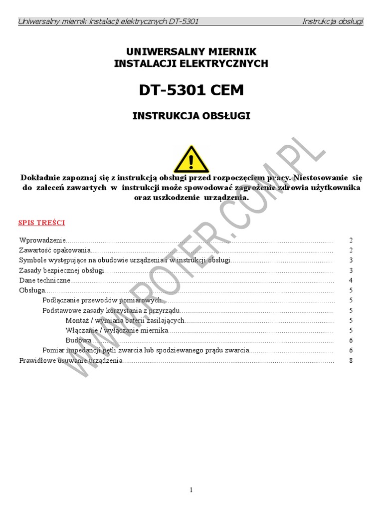 DT 5301 Instrukcja PL | PDF