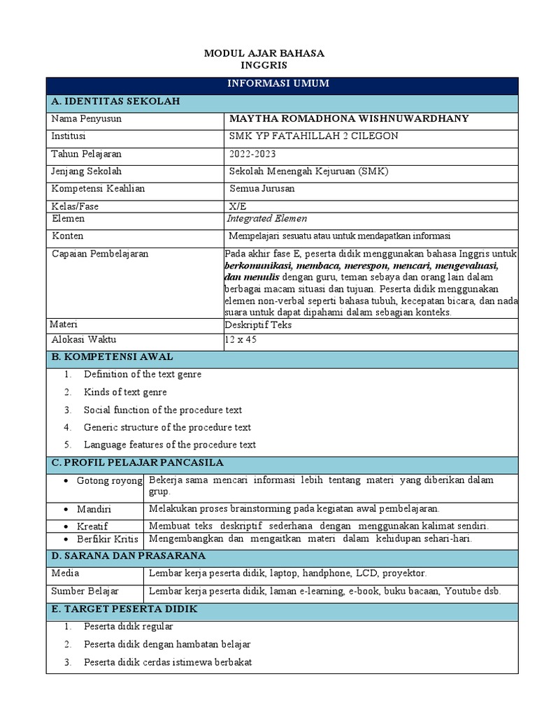 Descriptive Text | PDF | Karier & Perkembangan