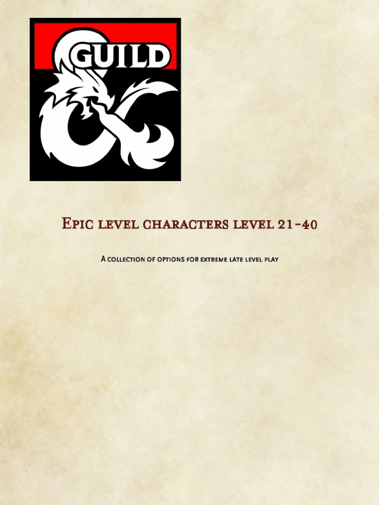 D&D 5E Epic Level Characters | PDF