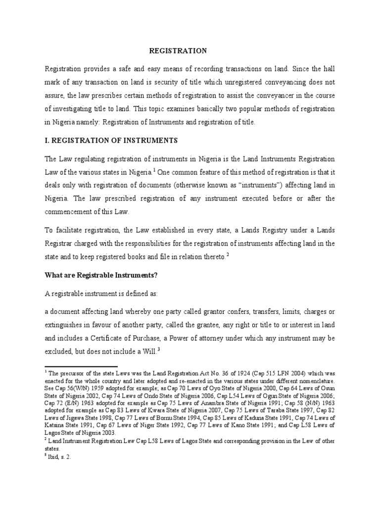 Registration Note | PDF | Conveyancing | Lease