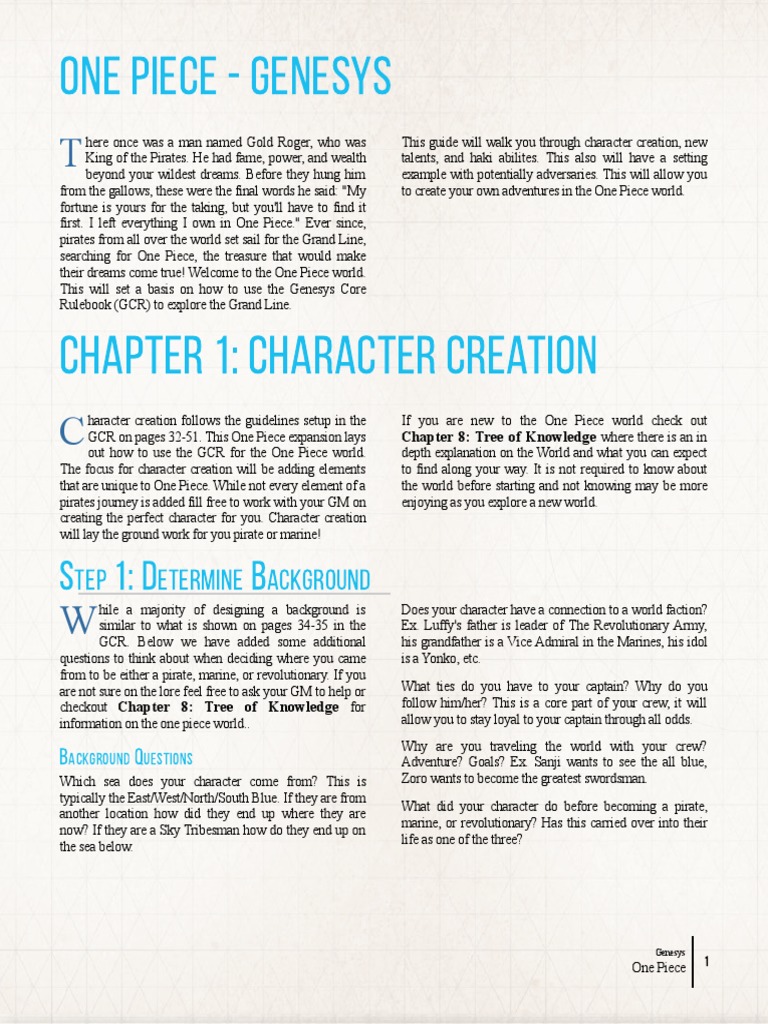 One Piece - Genesys | PDF