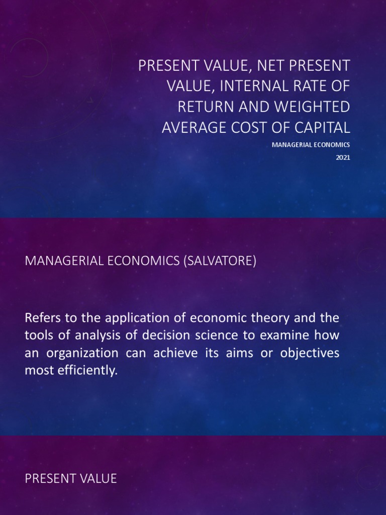 Week 2 Present Value, Net Present Value, Internal (Autosaved) | PDF | Net Present Value ...