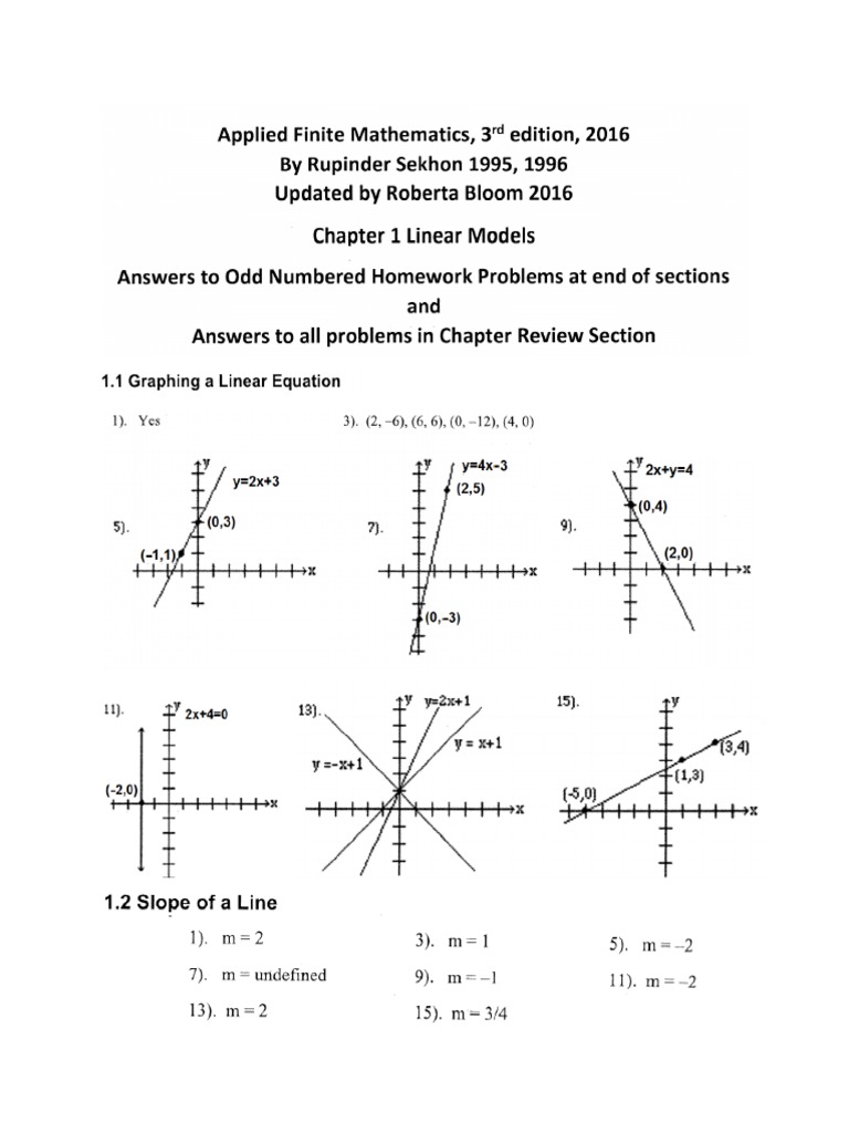 Applied Finite Mathematics-Ch1 | PDF