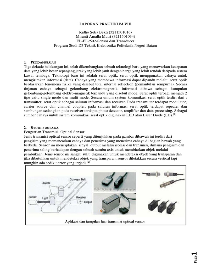 Transmisi Optical Sensor | PDF