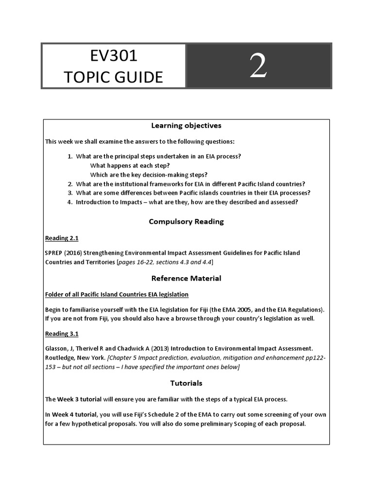 Ev301 Topic Guide 2 - Updated | PDF