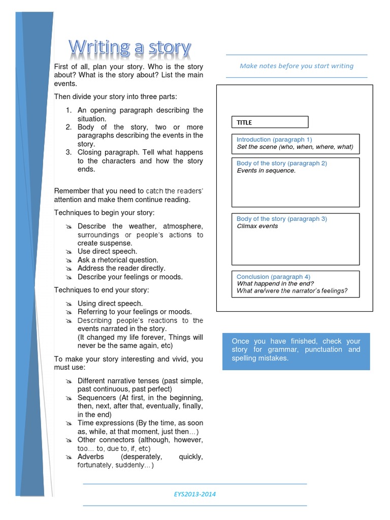 Story Writing Guide: Structure & Tips | PDF | General Fiction