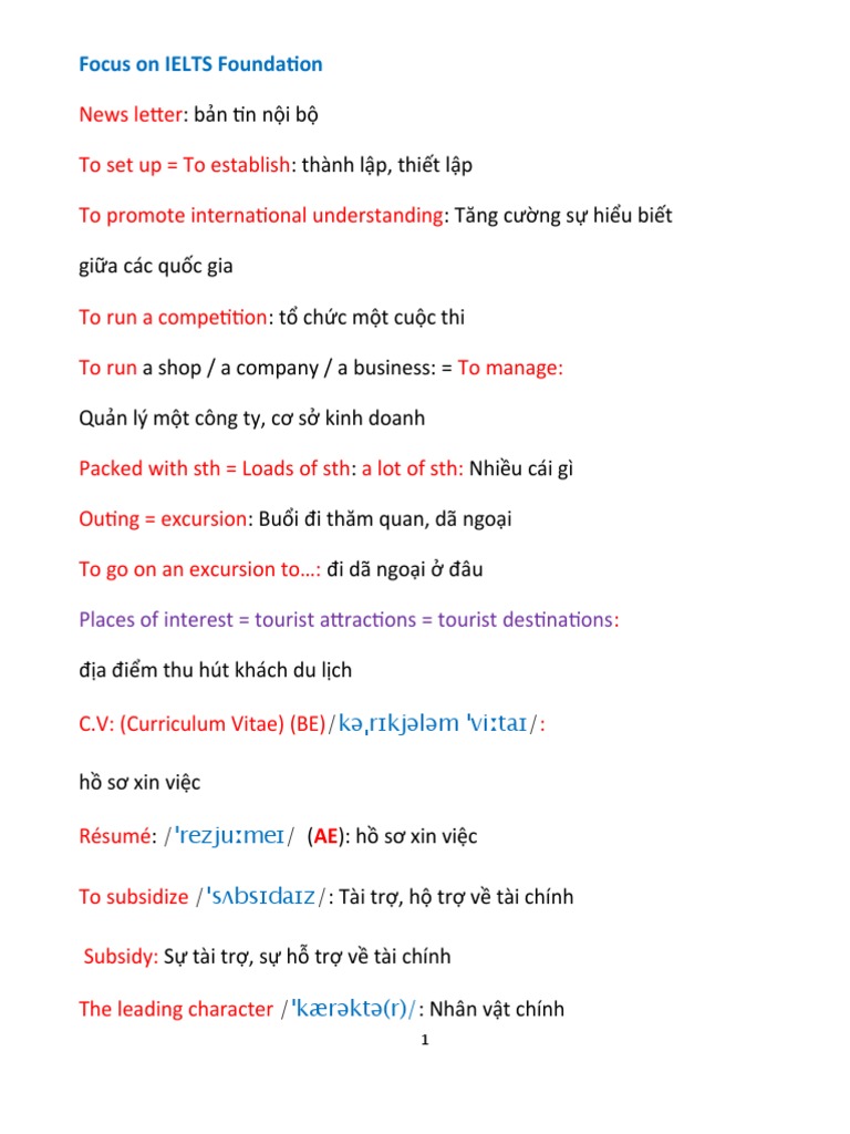 Focus on IELTS foundation VOCABULARY | PDF