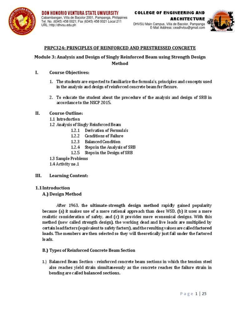 Module 3 PRPC 1 | PDF | Reinforced Concrete | Beam (Structure)